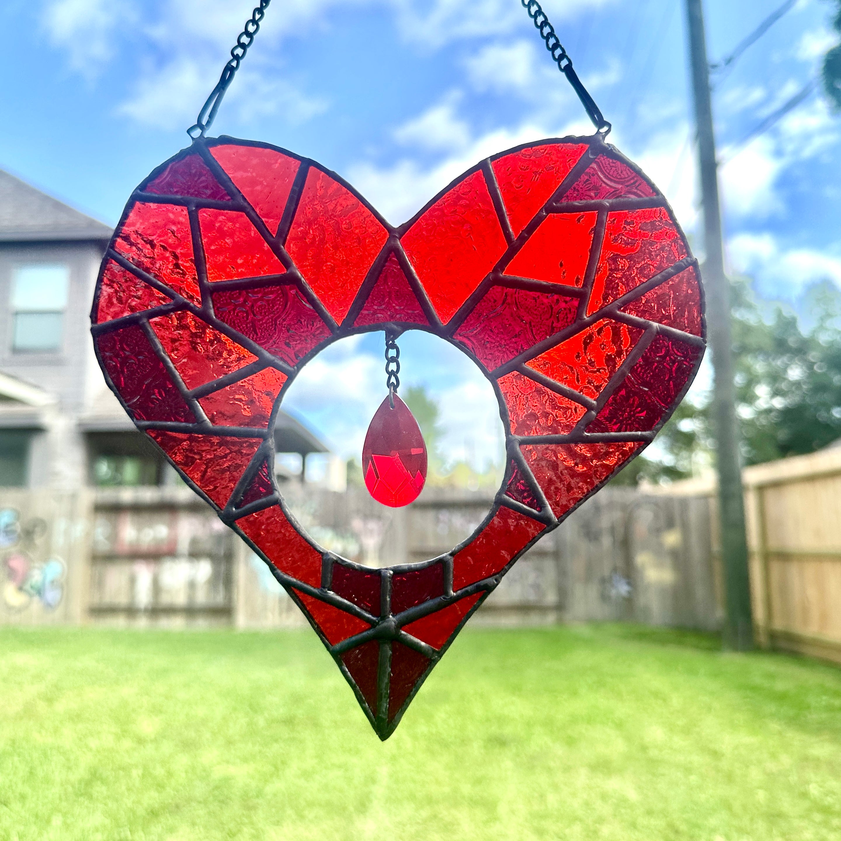 Bleeding Heart Stained Glass - Made to order – Elemental Designs