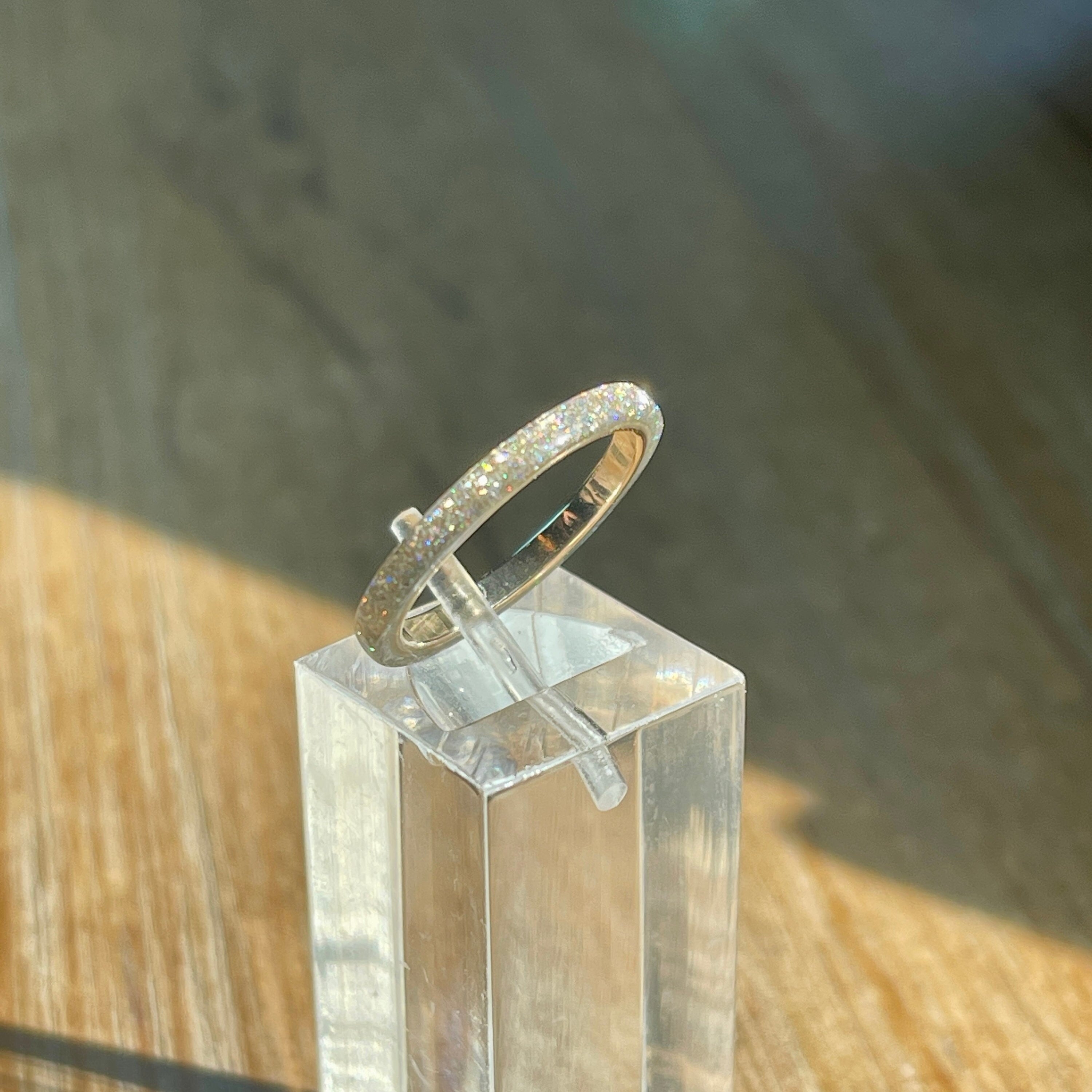 Sparkling Gold or Silver DiamondCast Stacking Ring – Elemental Designs